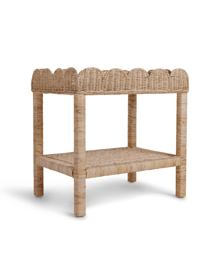 Scallop Side Table | Wicker Side Table | Zaara's Market