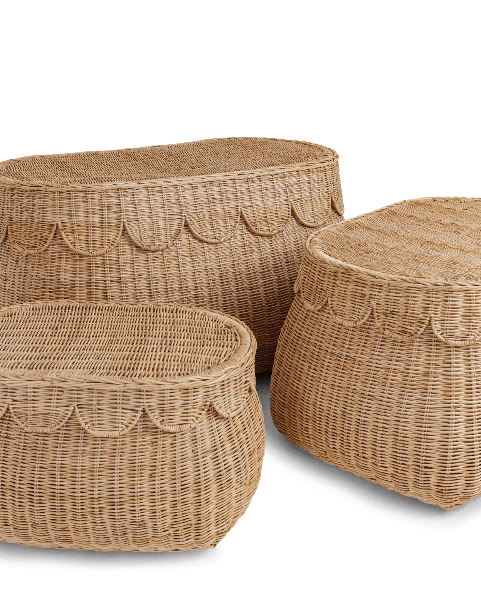 Small Wicker Baskets | Handwoven Scallop Baskets | Zaara's Market