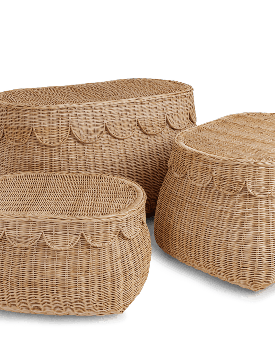 Small Wicker Baskets | Handwoven Scallop Baskets | Zaara's Market