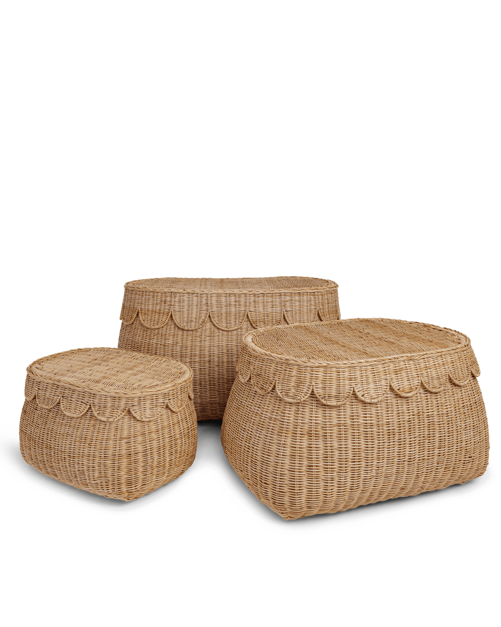 Small Wicker Baskets | Handwoven Scallop Baskets | Zaara's Market