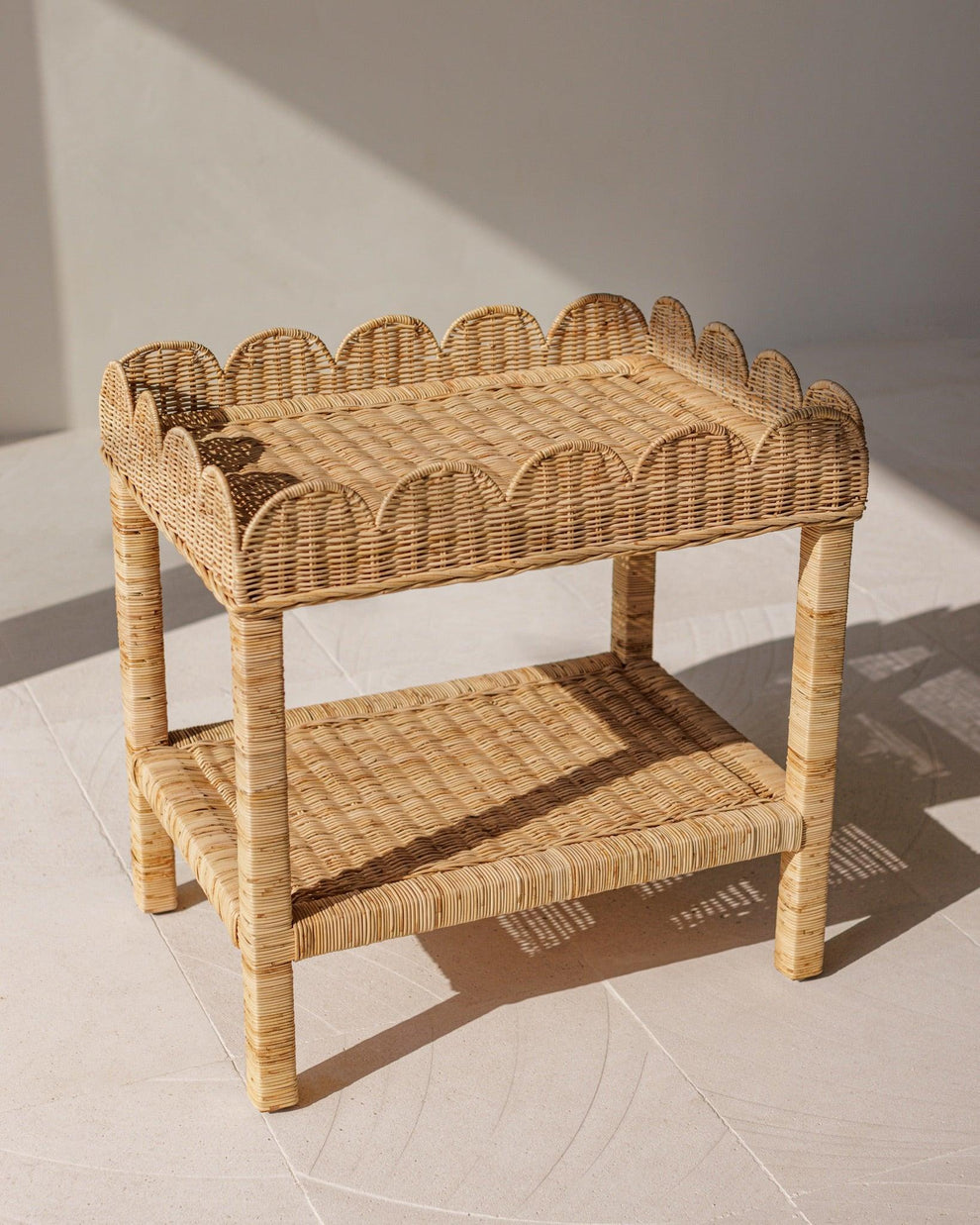 Scallop Side Table | Wicker Side Table | Zaara's Market